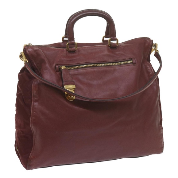 Prada | Bags | Prada Boston Bag Leather 2way Red Auth Bs494 | Poshmark